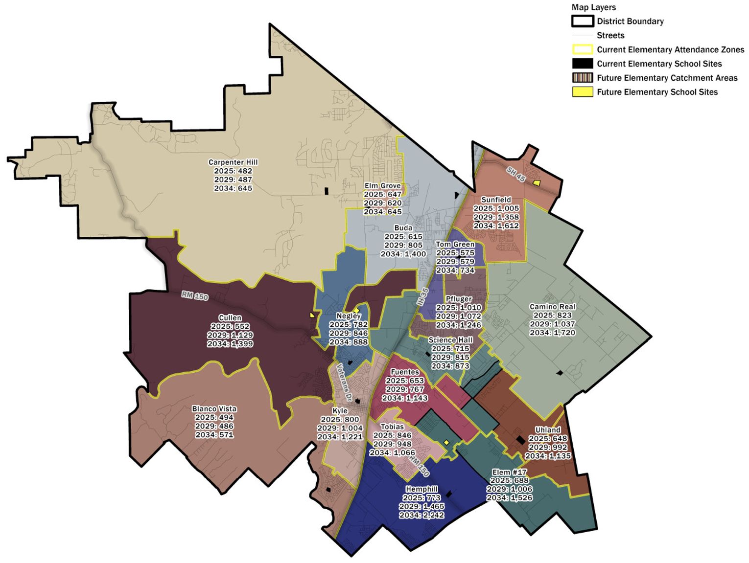 Hays CISD discusses final 2025-26 zoning map, considers May bond