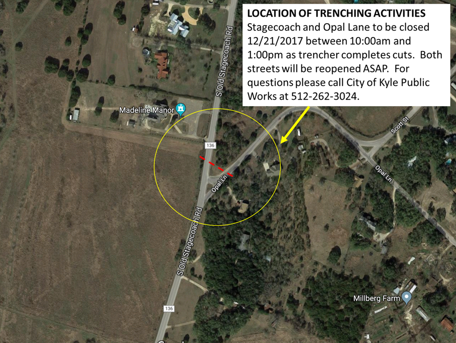Kyle to close parts of Stagecoach Road, Opal Lane for water line upgrade
