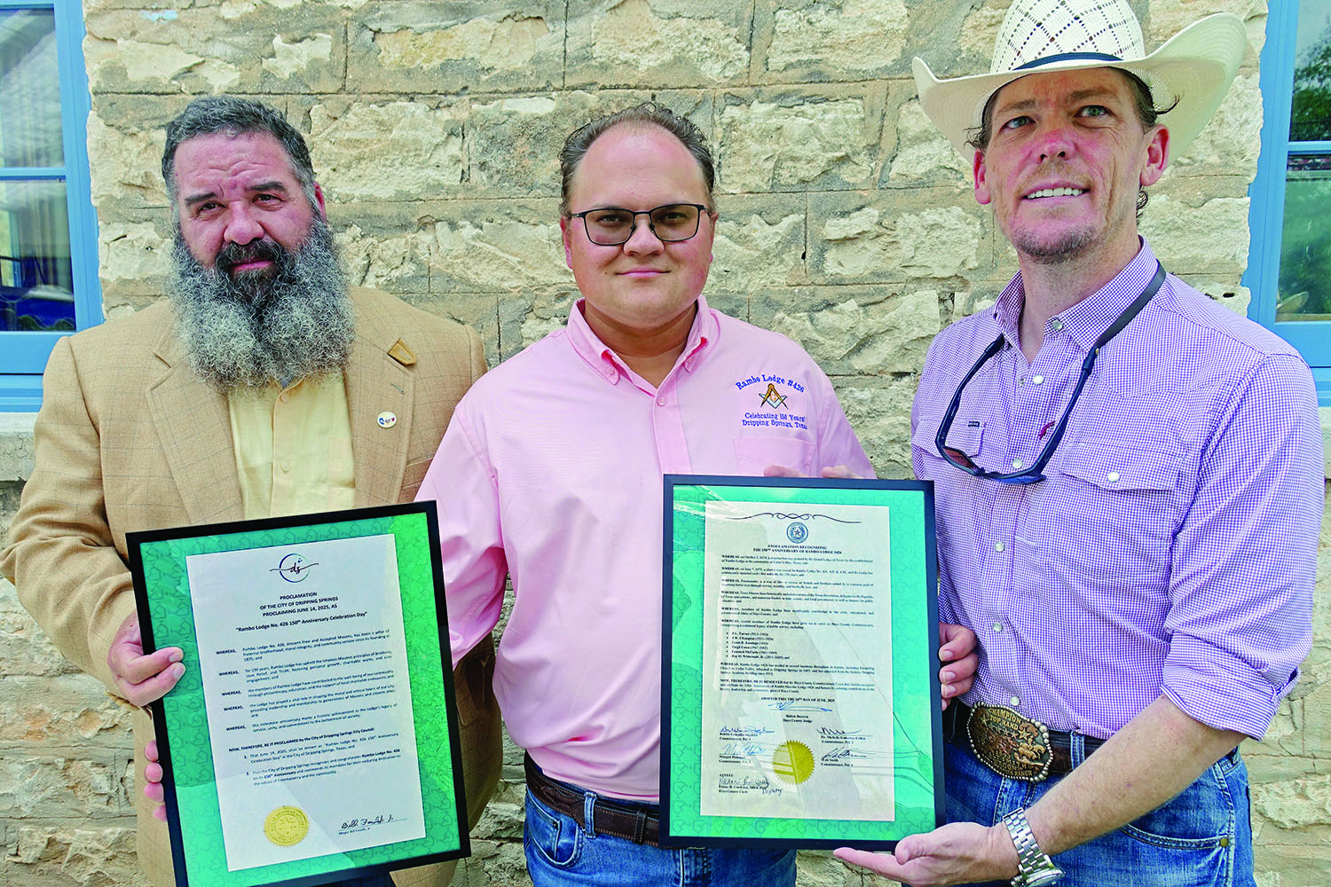 Rambo Masonic Lodge presents Sesquicentennial Award